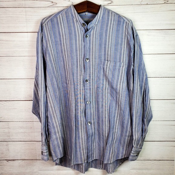 Mondo di Marco | Shirts | Vintage 9s Mondo Di Marco Button Up Shirt Mens Large Blue Striped ...